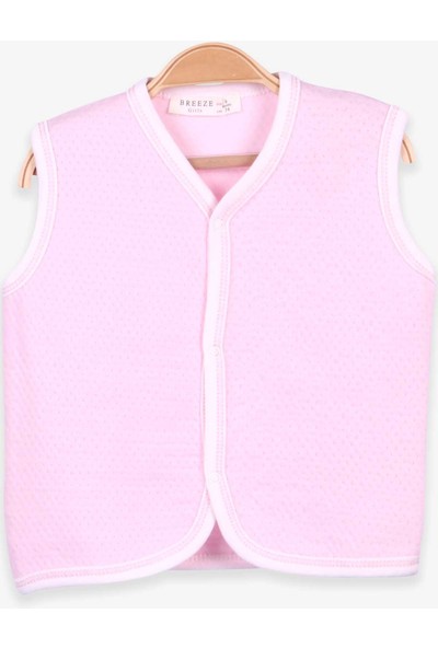 Breeze Kız Bebek Yelek Çıtçıtlı Pudra (0-3 Ay-9 Ay)