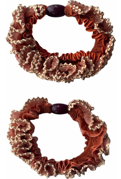 Mingy Kadın 2 Adet Retro Işlemeli Kiremit Rengi Ispanyol Scrunchie Pliseli Simit Lastik Toka Mingy Kadın 2 Adet Retro Işlemeli Kiremit Rengi Ispanyol Scrunchie Pliseli Simit Lastik Toka