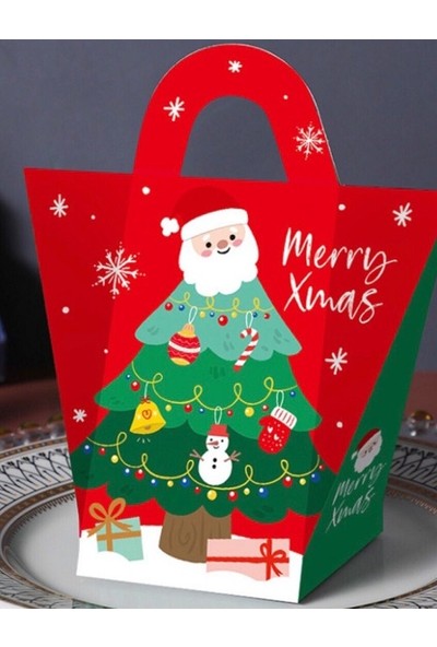 Meyn Concept Yılbaşı Ağacı Temalı Kırmızı Paketleme 7.5X14X17 cm