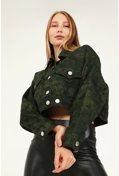 Laria Jeans Kamuflaj Denim Ceket