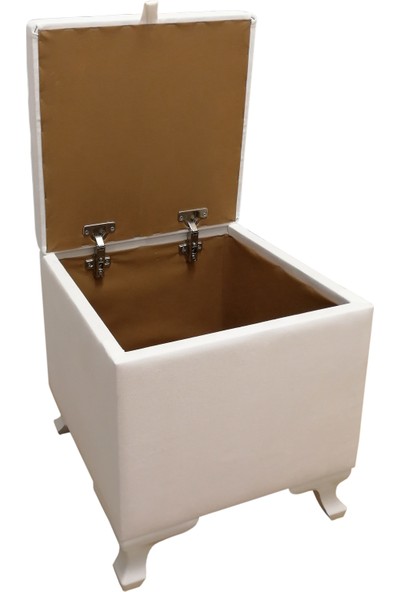 Ertok Sandıklı Puf Koltuk Kumaş Düğmeli Beyaz Ertok Sandıklı Puf Koltuk Kumaş Düğmeli Beyaz