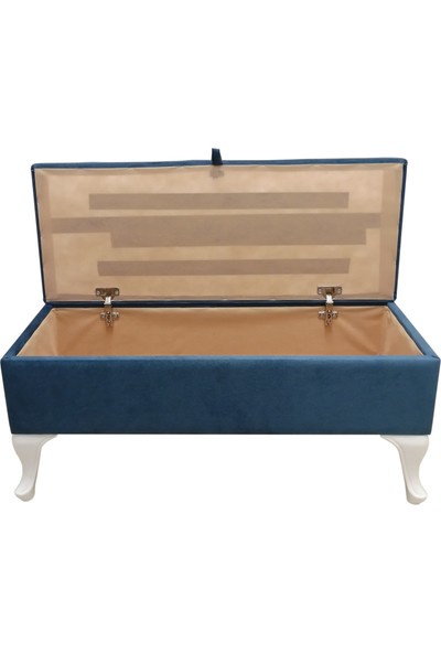 Ertok Sandıklı Puf Koltuk Lacivert 90 cm