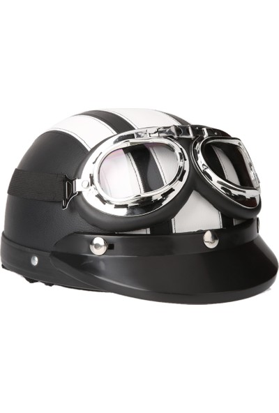 Shopfocus Motosiklet Scooter Açık Yüz Yarım Deri Kask, Vizörlü (Yurt Dışından) Shopfocus Motosiklet Scooter Açık Yüz Yarım Deri Kask, Vizörlü (Yurt Dışından)