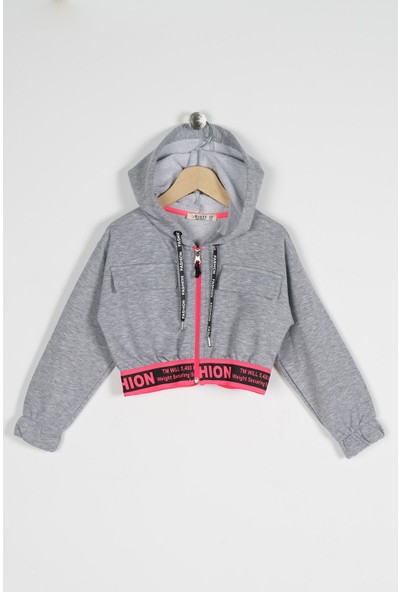 Zepkids Kız Çocuk Kapüşonlu Fashion Baskılı Crop Sweatshirt 5-14 Yaş Zepkids Kız Çocuk Kapüşonlu Fashion Baskılı Crop Sweatshirt 5-14 Yaş