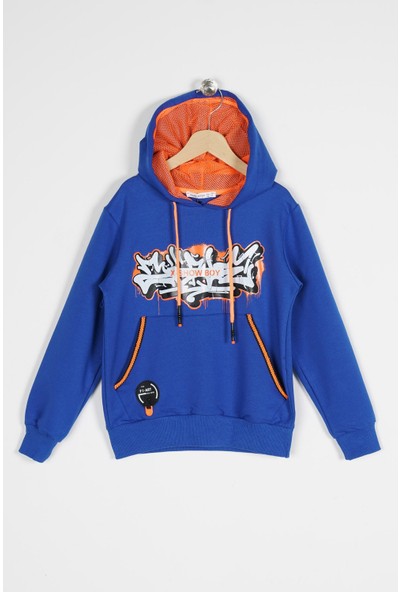 Zepkids Erkek Çocuk X-Show Baskılı Kapüşonlu Sweatshirt 7-16 Yaş