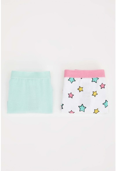 DeFacto Kız Çocuk Yıldız Desenli 2'li Pamuklu Boxer V7846A621AU