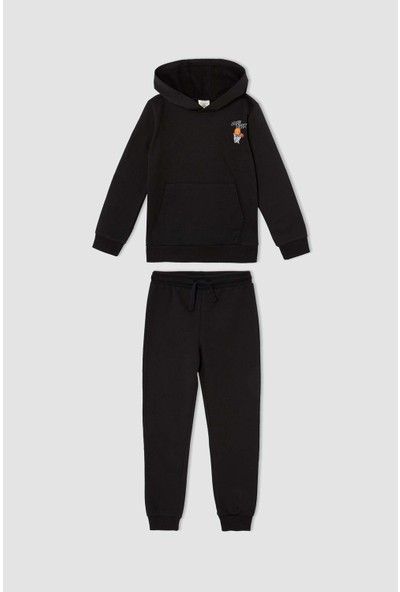 DeFacto Erkek Çocuk Basketball Sırt Baskılı Kapüşonlu Uzun Kollu İçi Yumuşak Tüylü 2'li Takım V7324A621WN