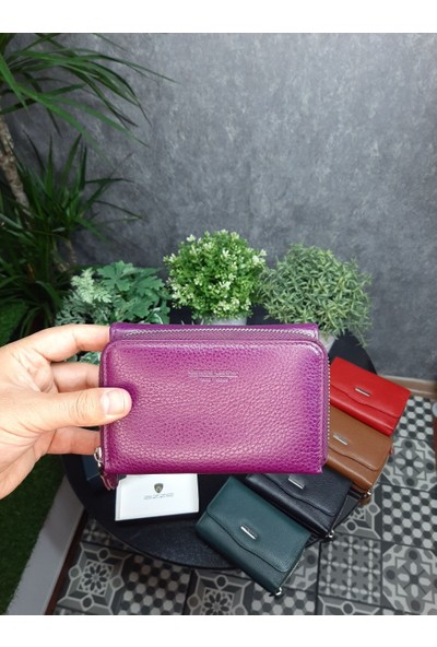 Azze Hakiki Deri Kadın Cüzdan - Portföy 501KD4612 Mürdüm Azze Hakiki Deri Kadın Cüzdan - Portföy 501KD4612 Mürdüm