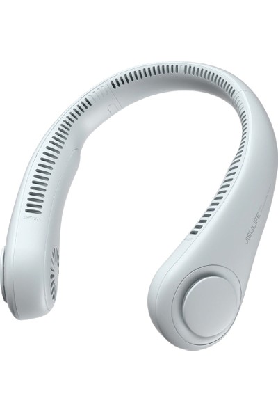 Jisulife Taşınabilir Boyun Fan Akülü Kanatsız Fan 3/ Gri (Yurt Dışından)