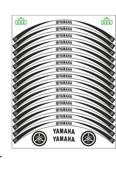 Yamaha Siyah Beyaz Yamaha Reflektörlü Jant Şeridi Yamaha Siyah Beyaz Yamaha Reflektörlü Jant Şeridi