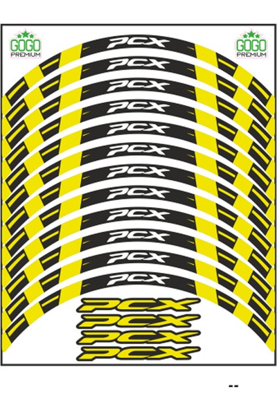 Honda Flo Sarı Iı Reflektör Baskı Pcx Jant Şeridi Honda Flo Sarı Iı Reflektör Baskı Pcx Jant Şeridi