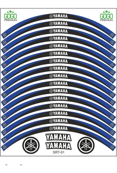 Yamaha Mavi Siyah Yamaha Reflektörlü Jant Şeridi Yamaha Mavi Siyah Yamaha Reflektörlü Jant Şeridi