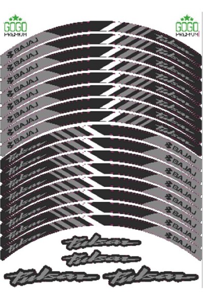 Pulsar Reflektör Gri Baskı Pulsar Jant Şeridi