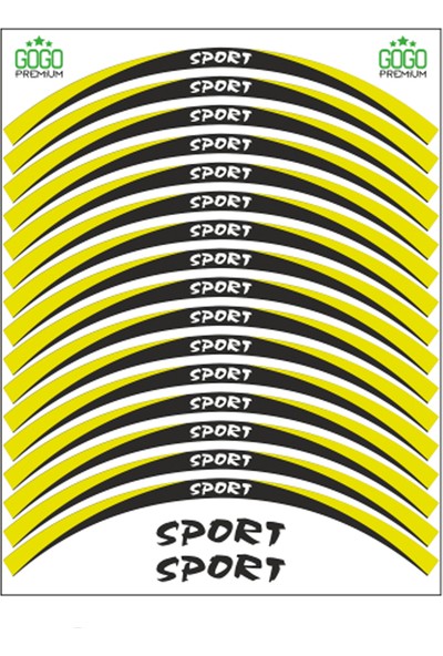 SEVEN KARDEŞLER Sarı Siyah Sport Reflektörlü Jant Şeridi