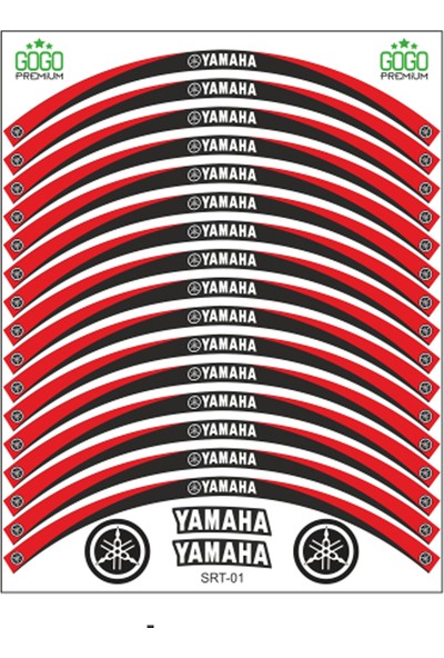 Yamaha Kırmızı Siyah Yamaha Reflektörlü Jant Şeridi