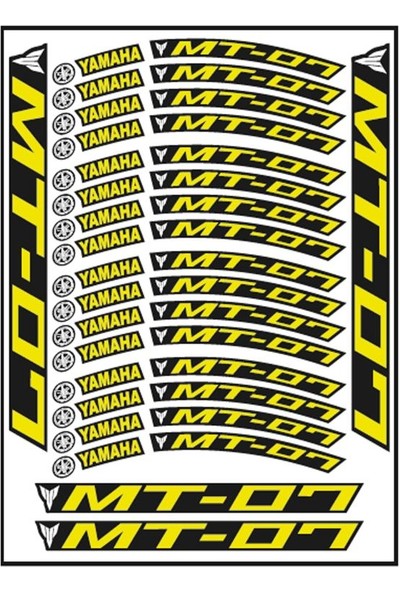 Yamaha Florasan Sarı Baskı Mt-07 Jant Şeridi