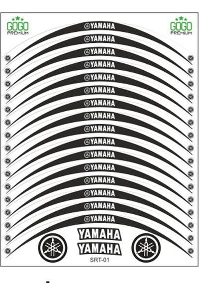 Yamaha Beyaz Siyah Yamaha Reflektörlü Jant Şeridi Yamaha Beyaz Siyah Yamaha Reflektörlü Jant Şeridi