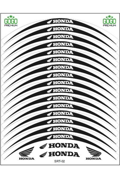 Honda Beyaz Siyah Honda Reflektörlü Jant Şeridi Honda Beyaz Siyah Honda Reflektörlü Jant Şeridi