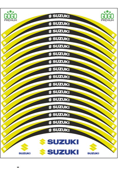SEVEN KARDEŞLER Sarı Siyah Suzuki Reflektörlü Jant Şeridi