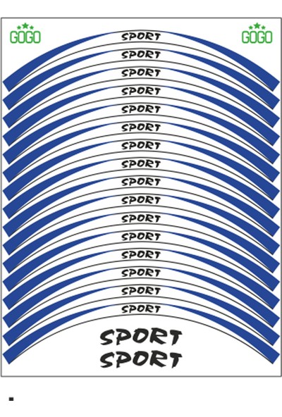 SEVEN KARDEŞLER Mavi Beyaz Sport Reflektörlü Jant Şeridi SEVEN KARDEŞLER Mavi Beyaz Sport Reflektörlü Jant Şeridi