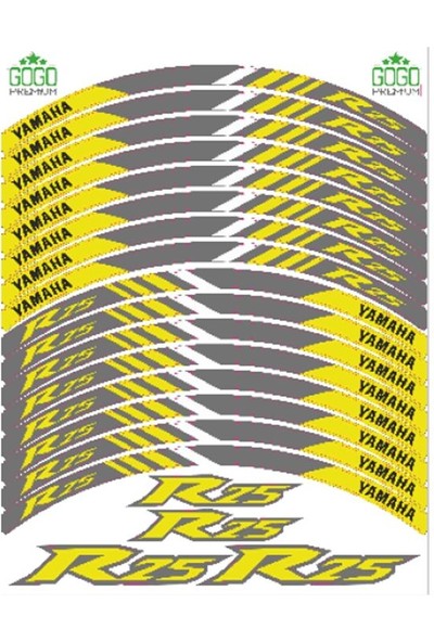 Yamaha Reflektör Sarı Baskı R25 Jant Şeridi Yamaha Reflektör Sarı Baskı R25 Jant Şeridi
