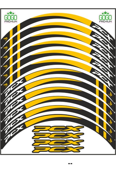 Honda Sarı I Reflektör Baskı Pcx Jant Şeridi (PCXŞRT025) Honda Sarı I Reflektör Baskı Pcx Jant Şeridi (PCXŞRT025)