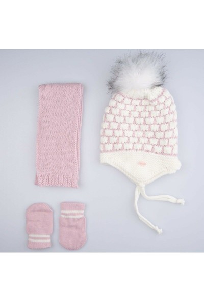 Kitti Atkı Bere Eldiven 3 Lü Takım Kız Bebek