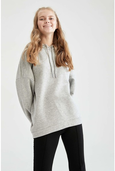 DeFacto Basic Kapüşonlu İçi Polarlı Relax Fit Sweatshirt V6270AZ21WN DeFacto Basic Kapüşonlu İçi Polarlı Relax Fit Sweatshirt V6270AZ21WN