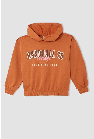 DeFacto Kız Çocuk Relax Fit Kapüşonlu Baskılı İçi Yumuşak Tüylü Sweatshirt V3868A621WN DeFacto Kız Çocuk Relax Fit Kapüşonlu Baskılı İçi Yumuşak Tüylü Sweatshirt V3868A621WN