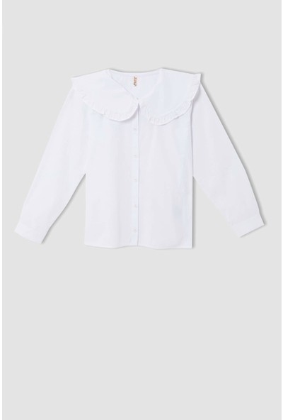 DeFacto Kız Çocuk Relax Fit Geniş Yakalı Yılbaşı Temalı Uzun Kollu Pamuklu Gömlek W5692A621WN DeFacto Kız Çocuk Relax Fit Geniş Yakalı Yılbaşı Temalı Uzun Kollu Pamuklu Gömlek W5692A621WN