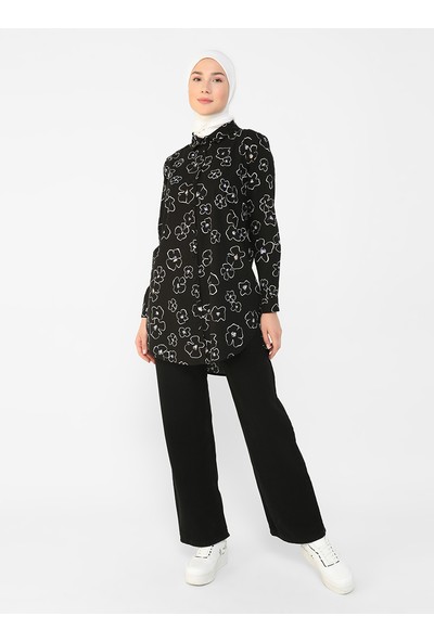 Benin Beli Lastikli Straight Kot Pantolon - Siyah - Benin