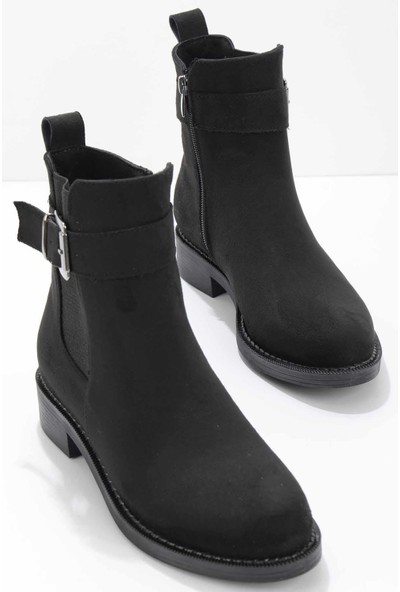 Bambi Siyah Süet Kadın Bot & Bootie K028852010