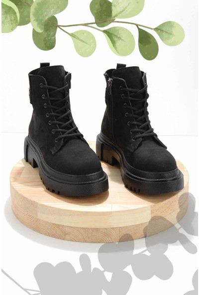 Bambi Siyah Süet Kadın Bot & Bootie K026780200
