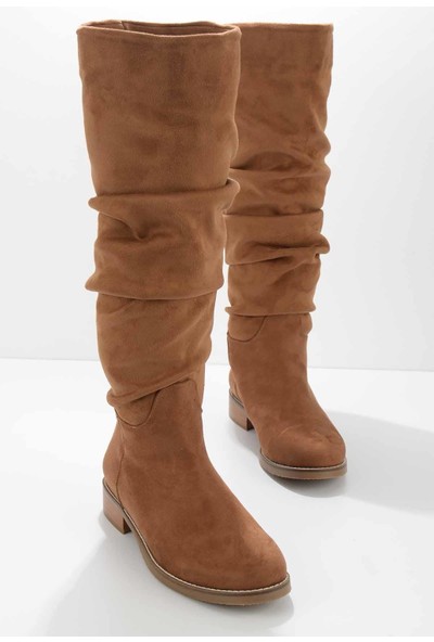 Bambi Taba Süet Kadın Çizme K035270011