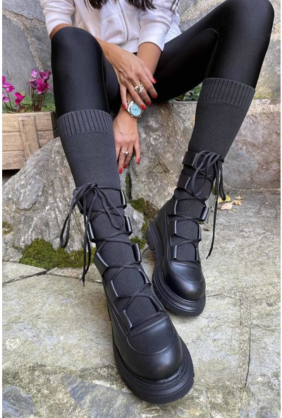 Bambi Siyah Kadın Çizme K037920316