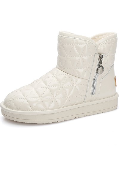 Perry Ella Kadın 5822 Kısa Fermuarlı Kar Botu Beyaz 37 (Yurt Dışından)