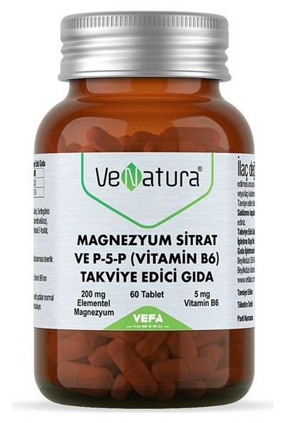 Venatura Magnezyum Sitrat ve P-5-P Vitamin B6 60 Tablet Venatura Magnezyum Sitrat ve P-5-P Vitamin B6 60 Tablet