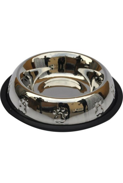 Zampa Kaymaz Tabanlı Pati Desen Kabartmalı Kedi Köpek Çelik Mama ve Su Kabı 709 ml Zampa Kaymaz Tabanlı Pati Desen Kabartmalı Kedi Köpek Çelik Mama ve Su Kabı 709 ml