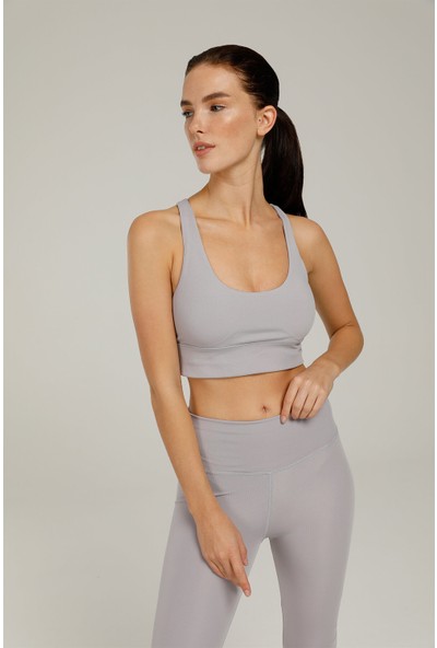 Lumberjack CT689 Carla Sports Bra 1p Gri Kadın Sporcu Sütyeni