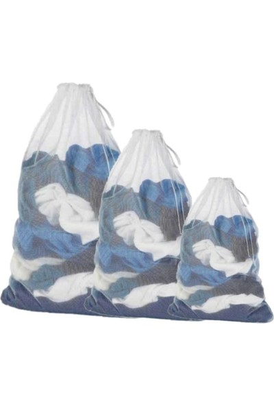 Tutkusuyum Beyaz Çamaşır Yıkama Filesi 3 Adet 3 Farklı Boy