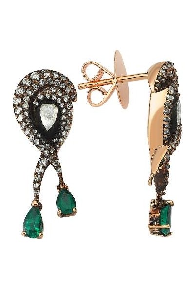 Altınbaş Altınbaş Elmas Zümrüt Damla Küpe