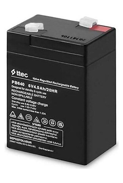 Ttec Hhm - 6V 4AH Akü 6V Akü 6 V Akü 6VOLT 4 Amper Işıldak Aküsü Pili Bataryası