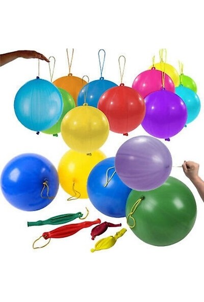 Nistabolje 20 Adet Lastikli Zıpzıp Balon Ipli Punch Panç Büyük Balon Nistabolje 20 Adet Lastikli Zıpzıp Balon Ipli Punch Panç Büyük Balon