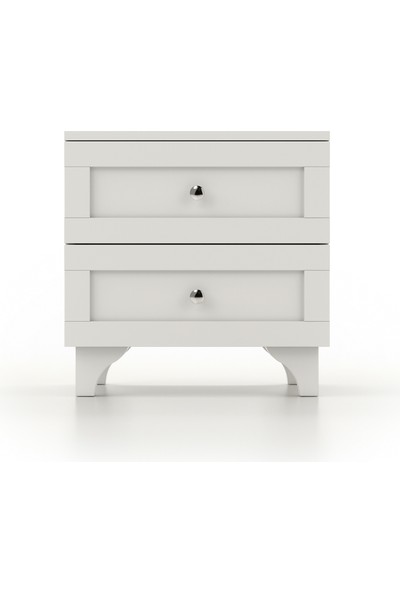 Zenio Side Komodin 2 Çekmeceli - Beyaz Zenio Side Komodin 2 Çekmeceli - Beyaz
