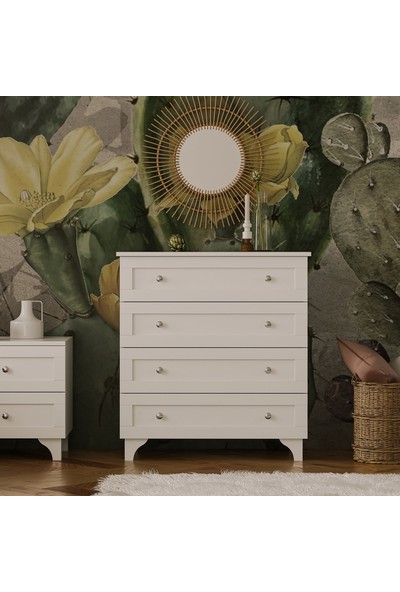 Zenio Side Şifonyer 4 Çekmeceli - Beyaz Zenio Side Şifonyer 4 Çekmeceli - Beyaz