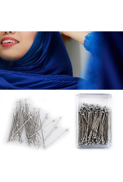 Xolo 100 Adet Gümüş Türban Iğnesi Toplu Iğne