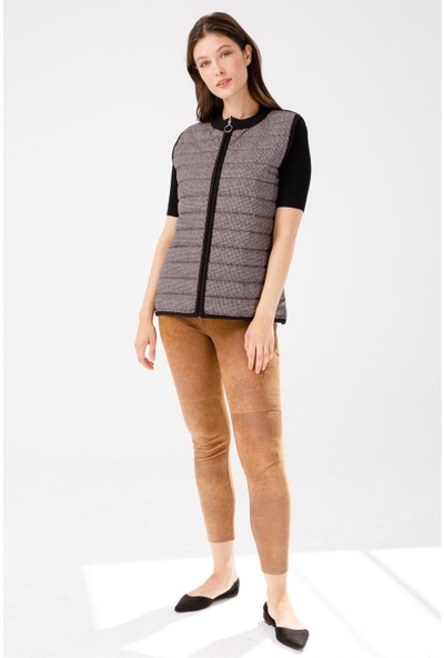 Mutlu Ertan Çift Taraflı Kapitone Kısa Yelek-Siyah