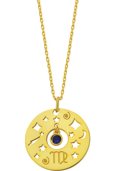 Acestes Design 925 Ayar Gümüş Başak Burç Zirkon Taşlı Tasarım Birthstones Kolye Acestes Design 925 Ayar Gümüş Başak Burç Zirkon Taşlı Tasarım Birthstones Kolye