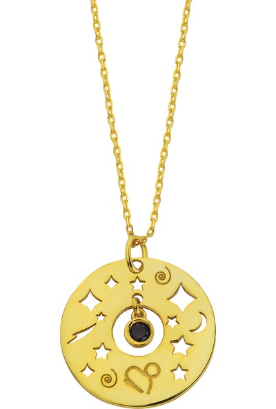 Acestes Design 925 Ayar Gümüş Oğlak Burç Zirkon Taşlı Tasarım Birthstones Kolye Acestes Design 925 Ayar Gümüş Oğlak Burç Zirkon Taşlı Tasarım Birthstones Kolye