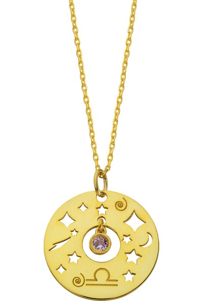 Acestes Design 925 Ayar Gümüş Terazi Burç Zirkon Taşlı Tasarım Birthstones Kolye Acestes Design 925 Ayar Gümüş Terazi Burç Zirkon Taşlı Tasarım Birthstones Kolye